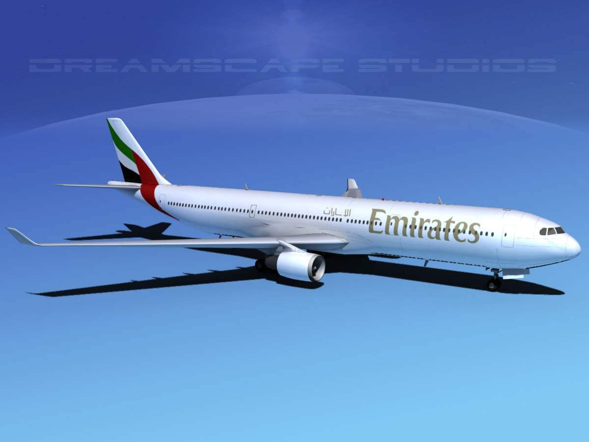 Airbus A330-300 Emirates 3D Model by Dreamscape Studios