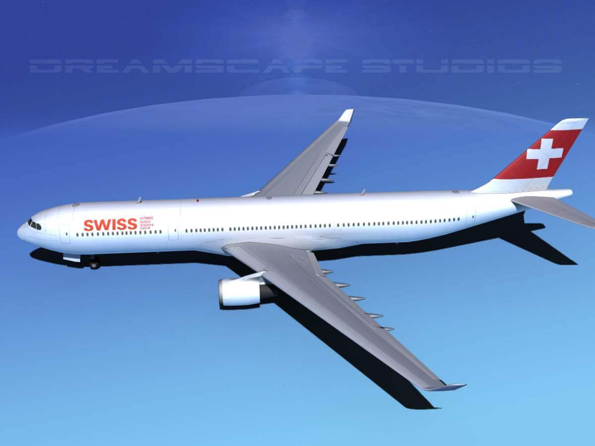 Airbus A330-300 Swissair 3D Model by Dreamscape Studios
