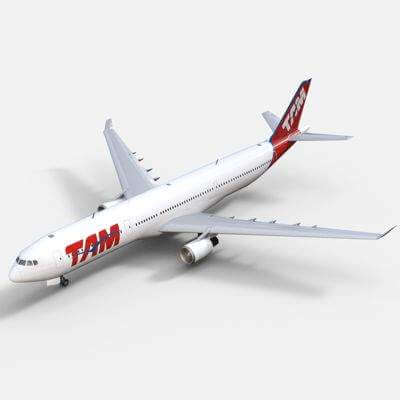 Airbus A330-300 TAM 3D Model by Dreamscape Studios