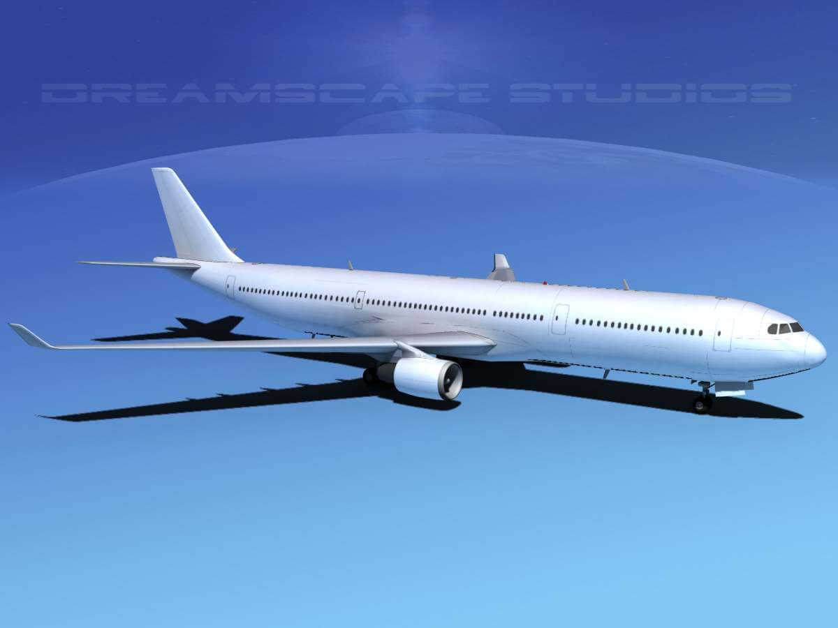 Airbus A330-300 Unmarked 3D Model by Dreamscape Studios