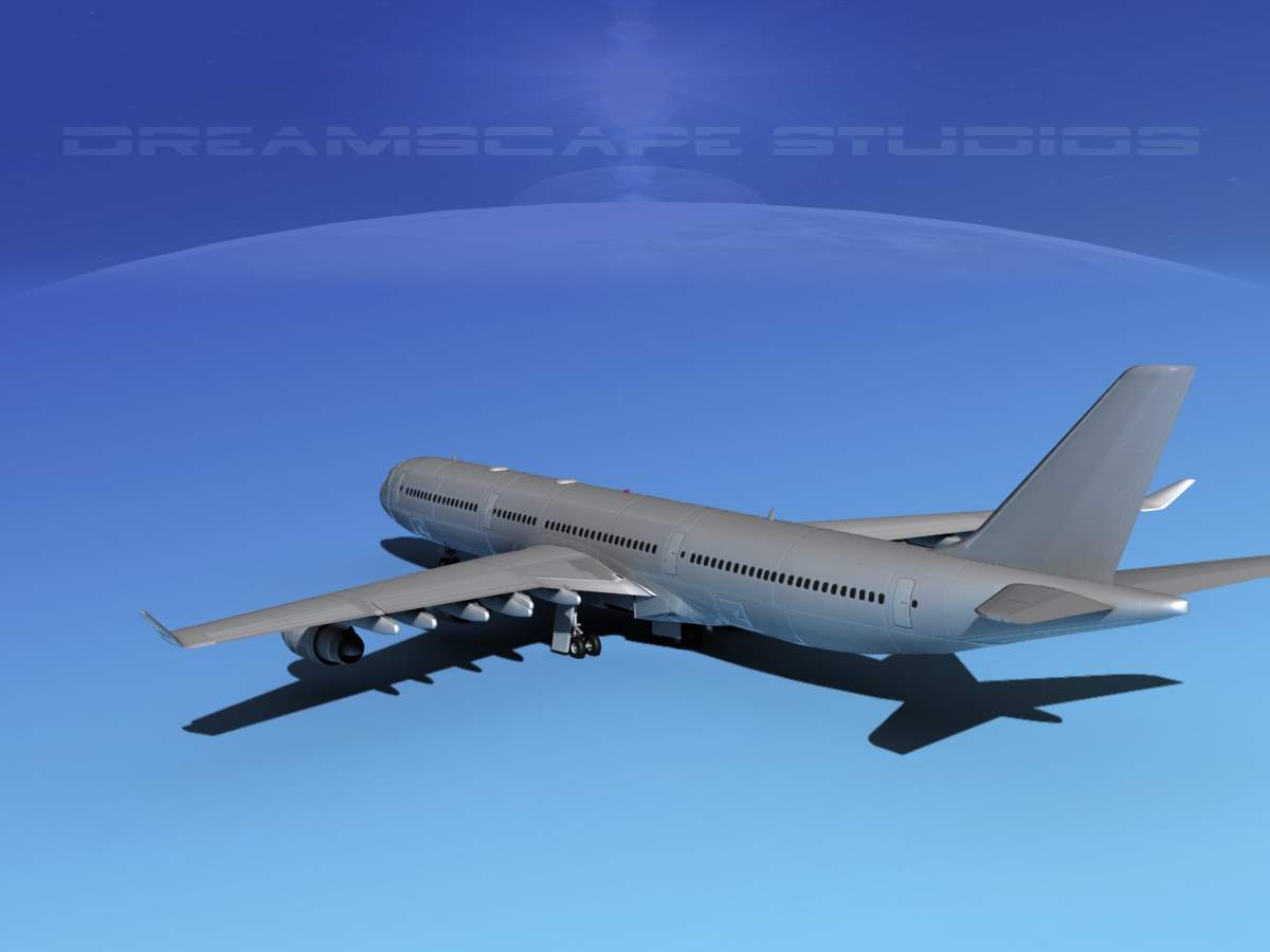 Airbus A340-600 Bare Metal 3D Model by Dreamscape Studios