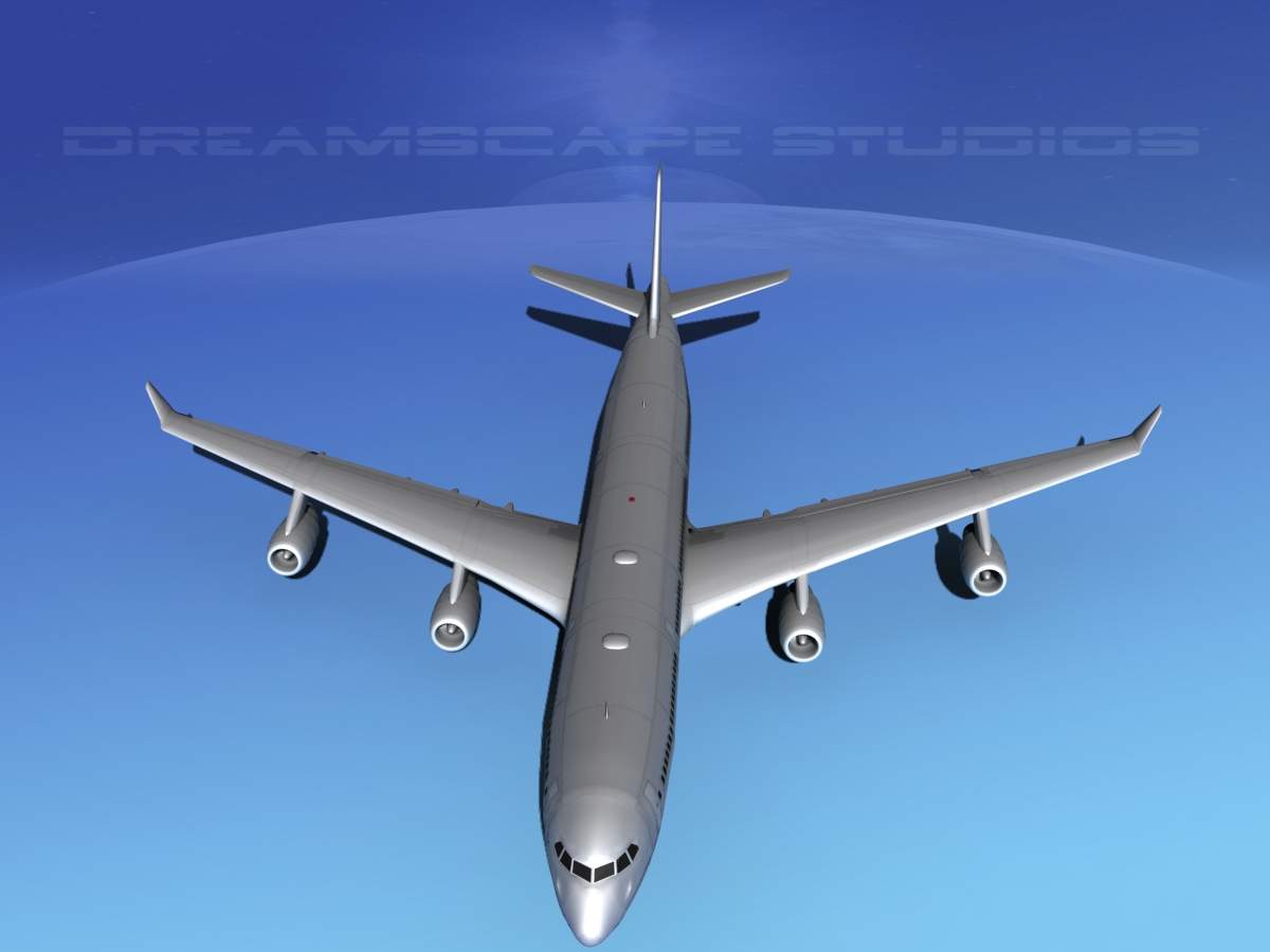 Airbus A340-600 Bare Metal 3D Model by Dreamscape Studios