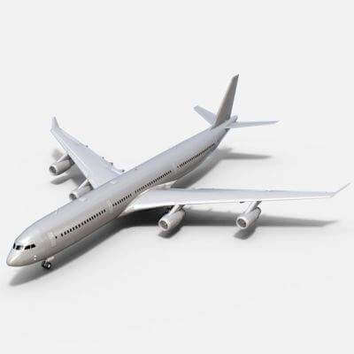 Airbus A340-600 Bare Metal 3D Model by Dreamscape Studios