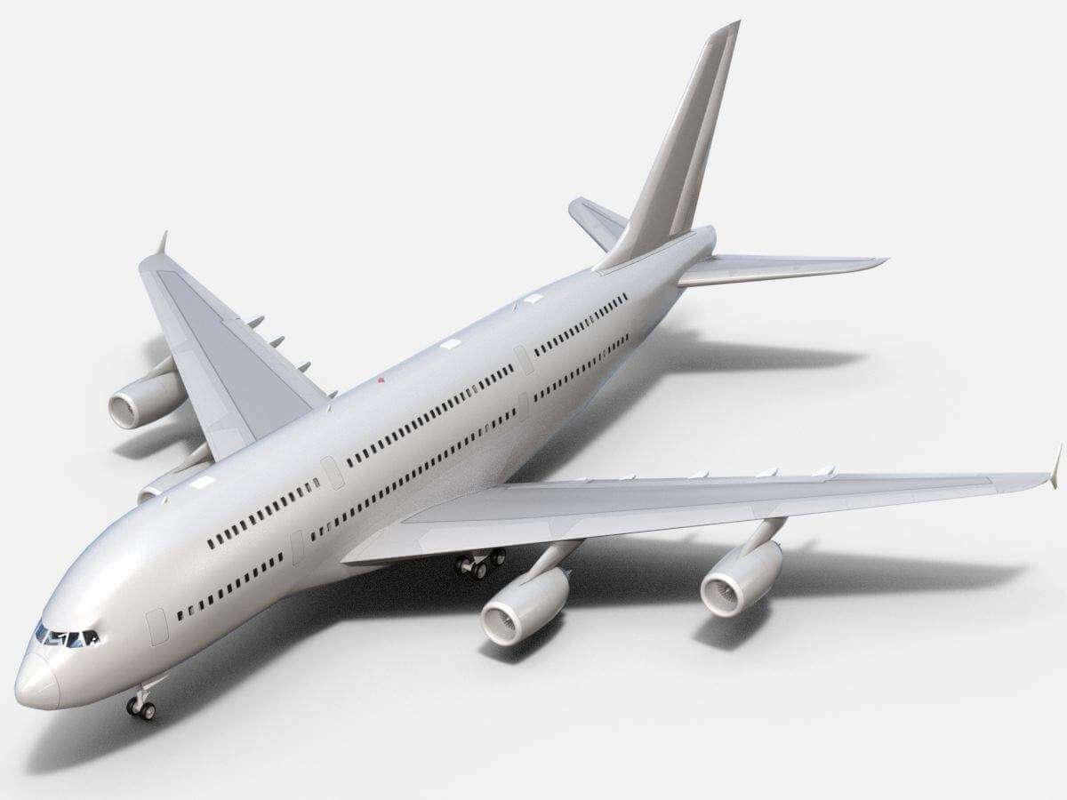 Airbus A380-800 Bare Metal 3D Model by Dreamscape Studios