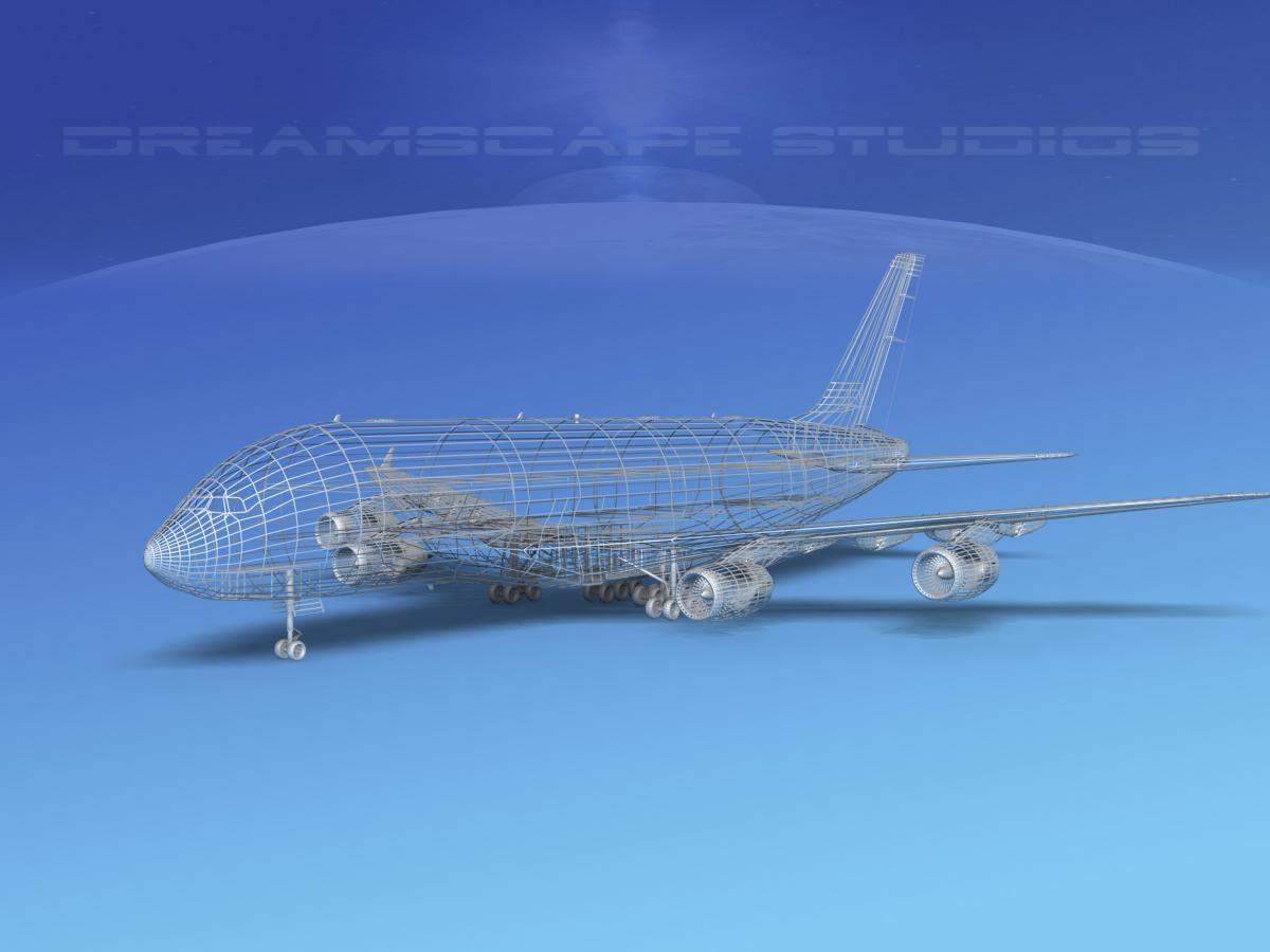 Airbus A380-800 Bare Metal 3D Model by Dreamscape Studios