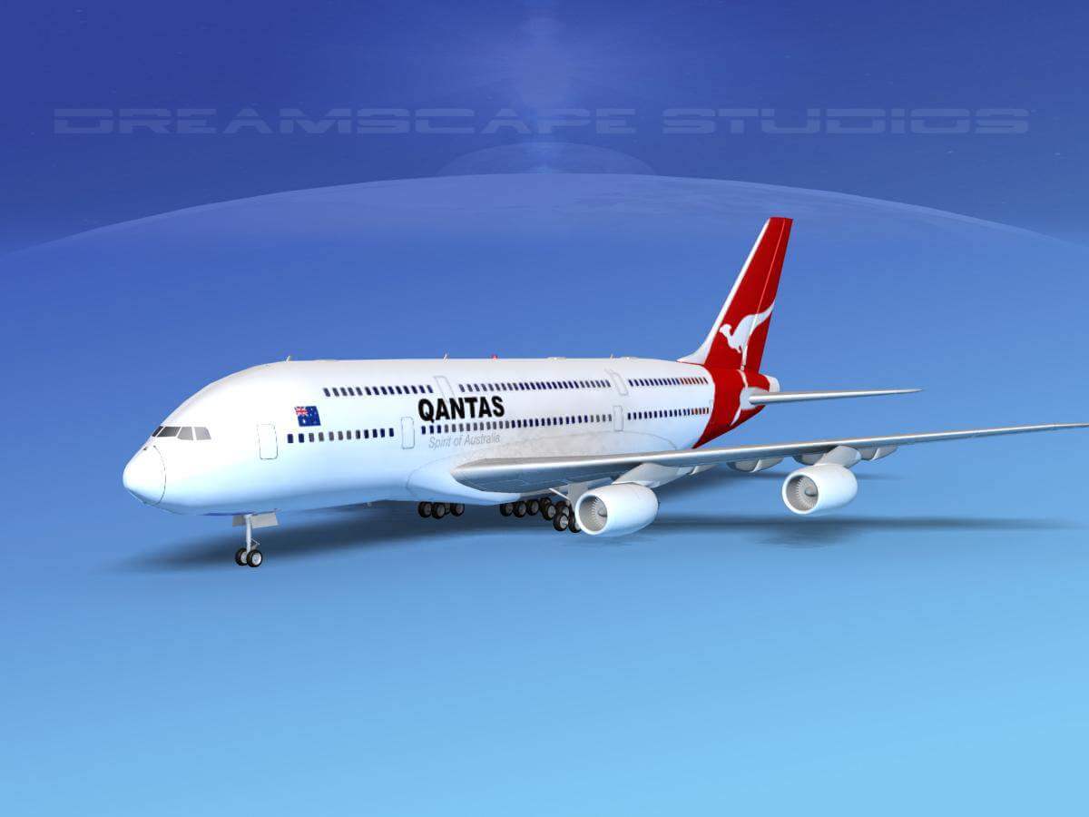 Airbus A380-800 Qantas 3D Model by Dreamscape Studios