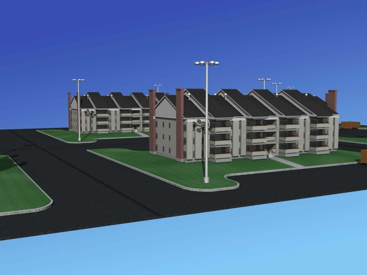 Apartment Complex - 3D Model by Dreamscape Studios
