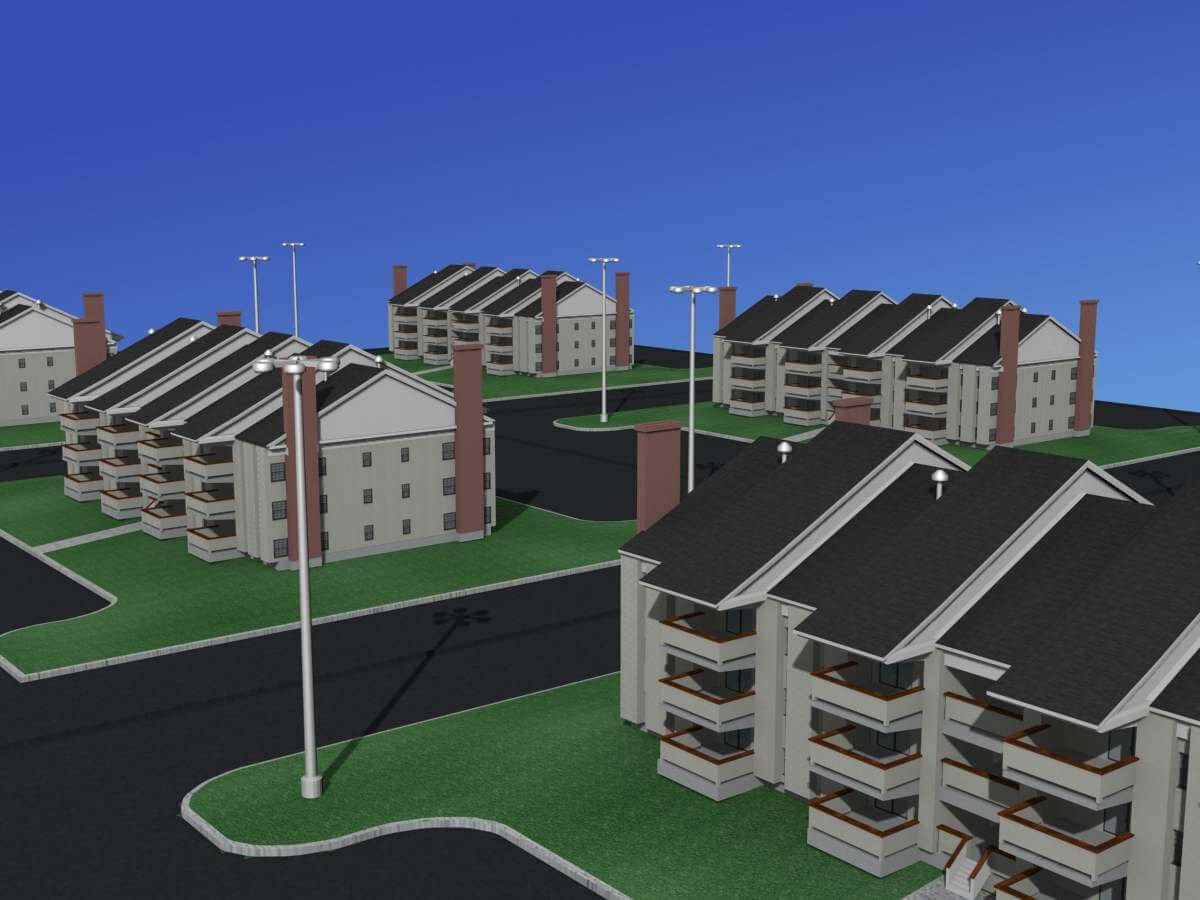 Apartment Complex - 3D Model by Dreamscape Studios