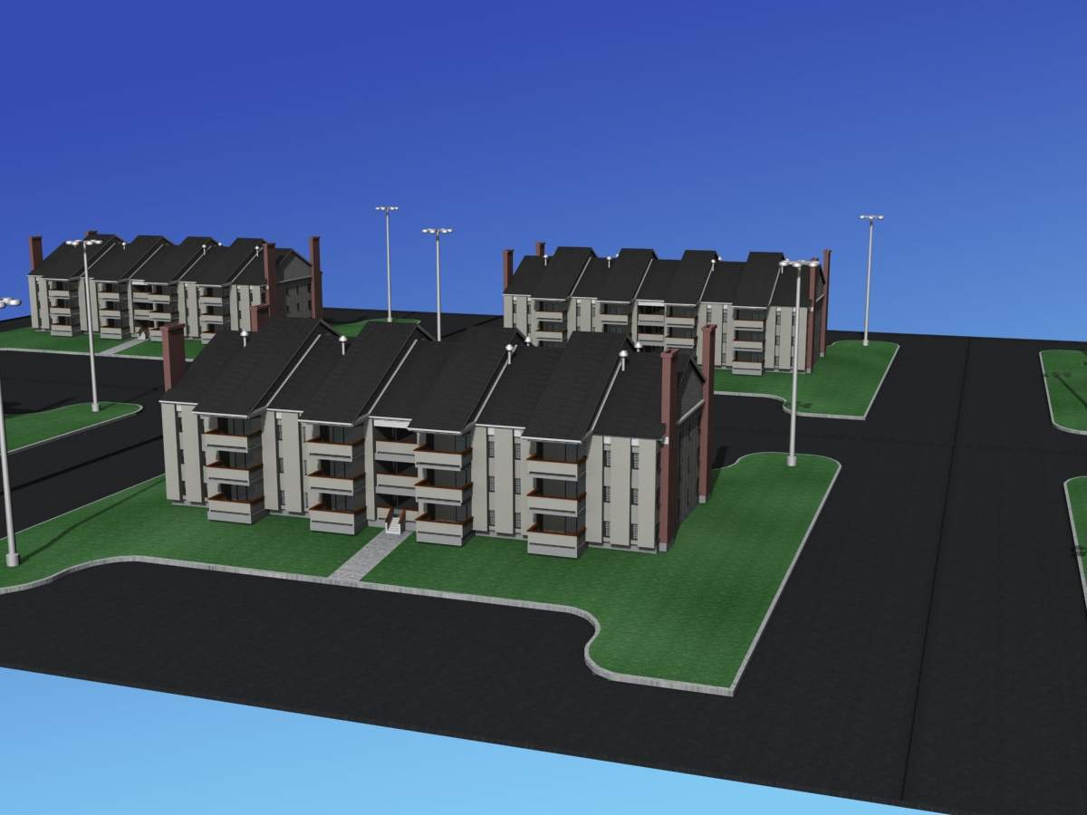 Apartment Complex - 3D Model by Dreamscape Studios