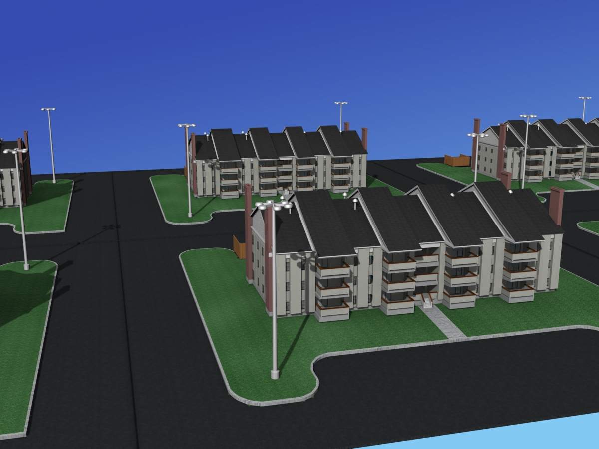 Apartment Complex - 3D Model by Dreamscape Studios
