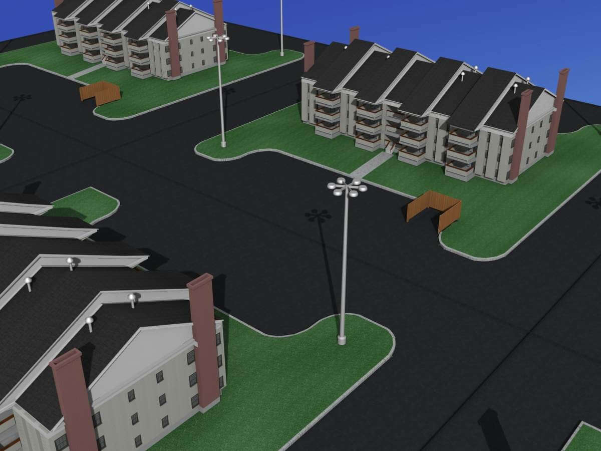 Apartment Complex - 3D Model by Dreamscape Studios