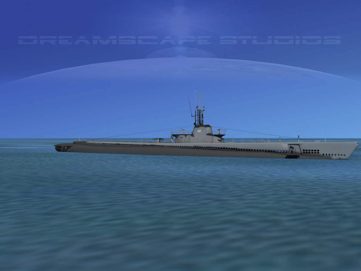 Balao Class Submarine SS285 USS Balao - 3D Model by Dreamscape Studios