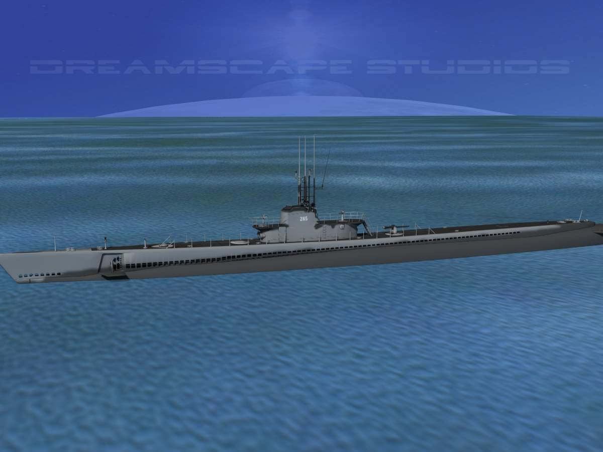 Balao Class Submarine SS285 USS Balao - 3D Model by Dreamscape Studios