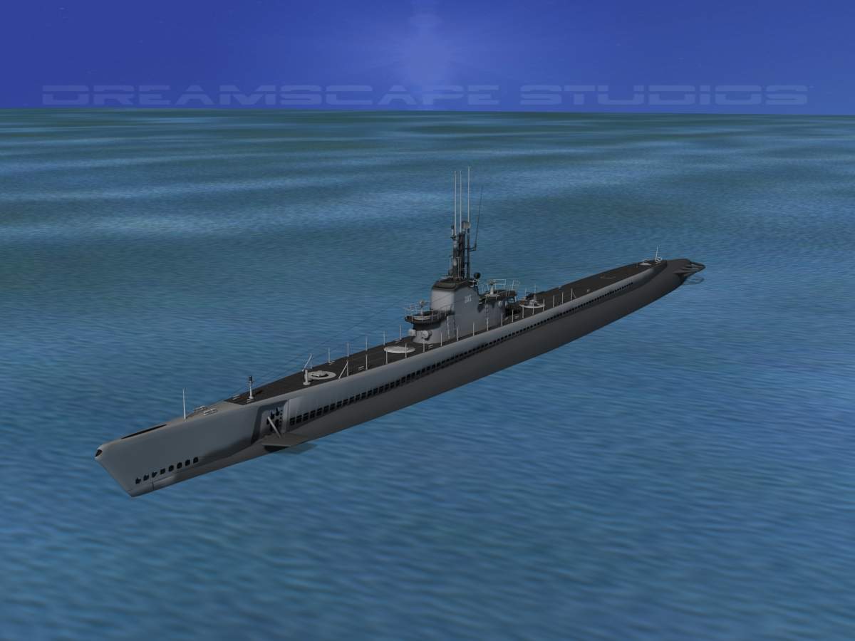 Balao Class Submarine SS285 USS Balao - 3D Model by Dreamscape Studios
