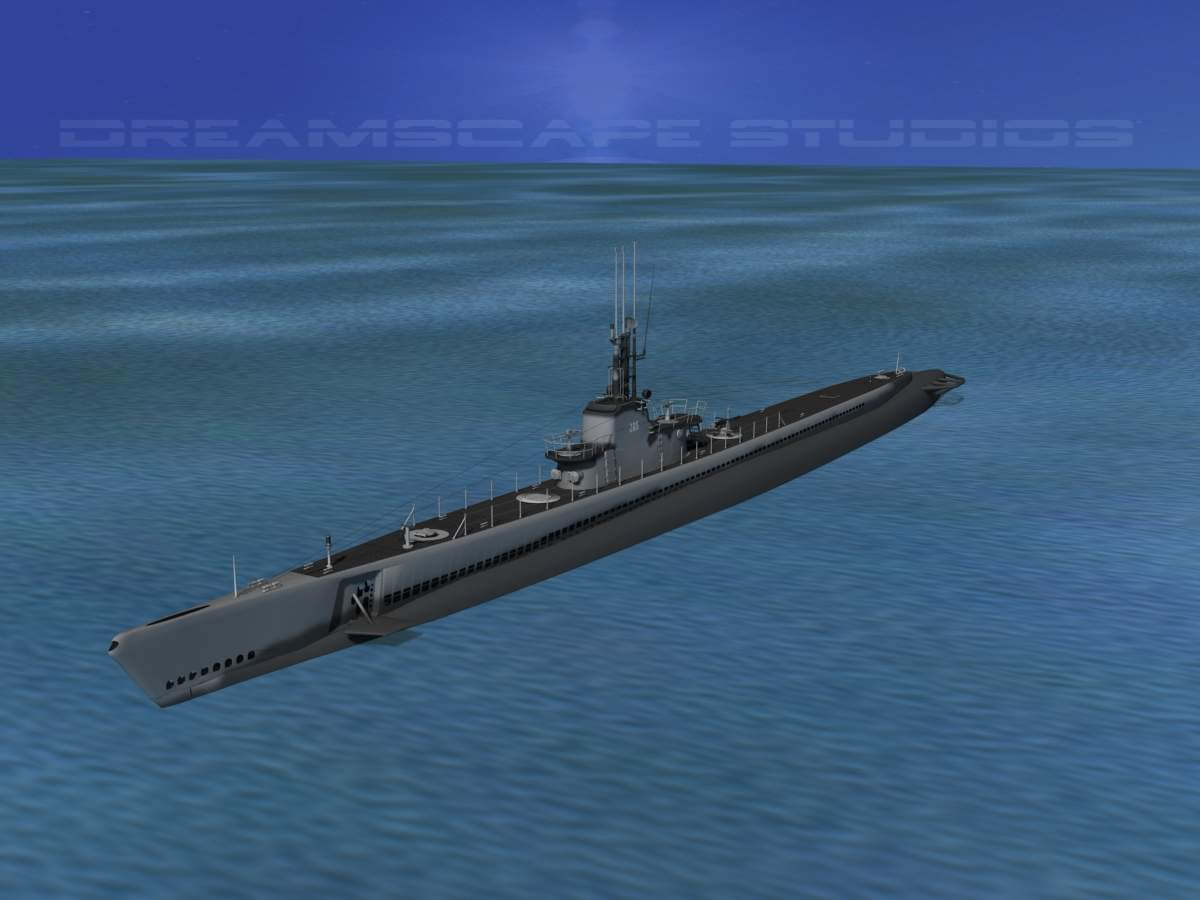 Balao Class Submarine SS285 USS Balao - 3D Model by Dreamscape Studios