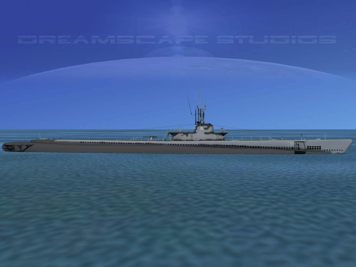 Balao Class Submarine SS287 USS Bonefin - 3D Model by Dreamscape Studios