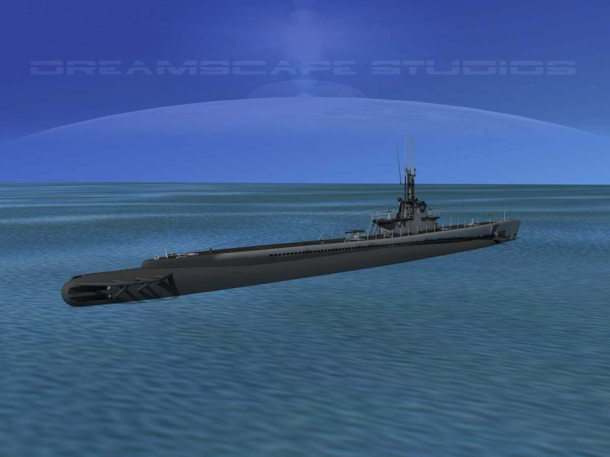 Balao Class Submarine SS287 USS Bonefin - 3D Model by Dreamscape Studios