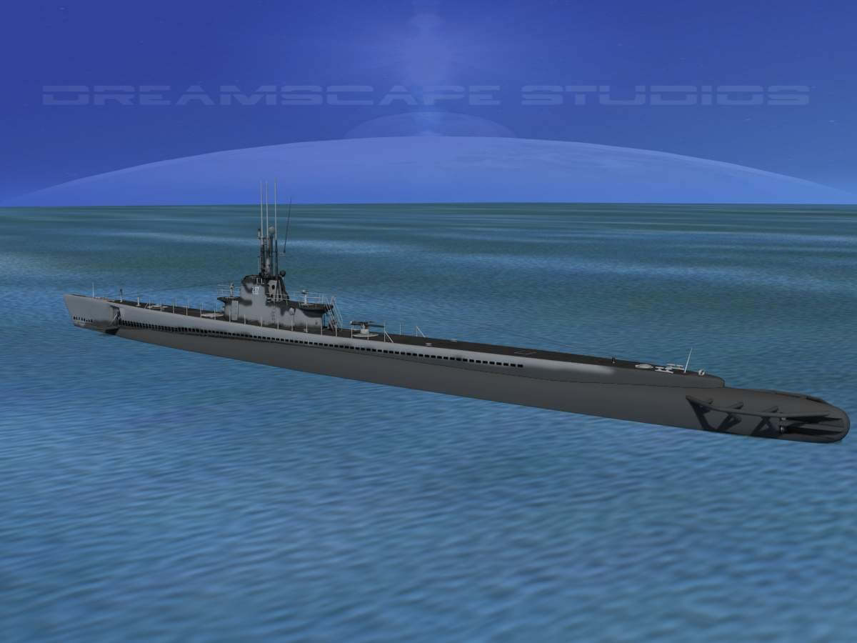 Balao Class Submarine SS287 USS Bonefin - 3D Model by Dreamscape Studios