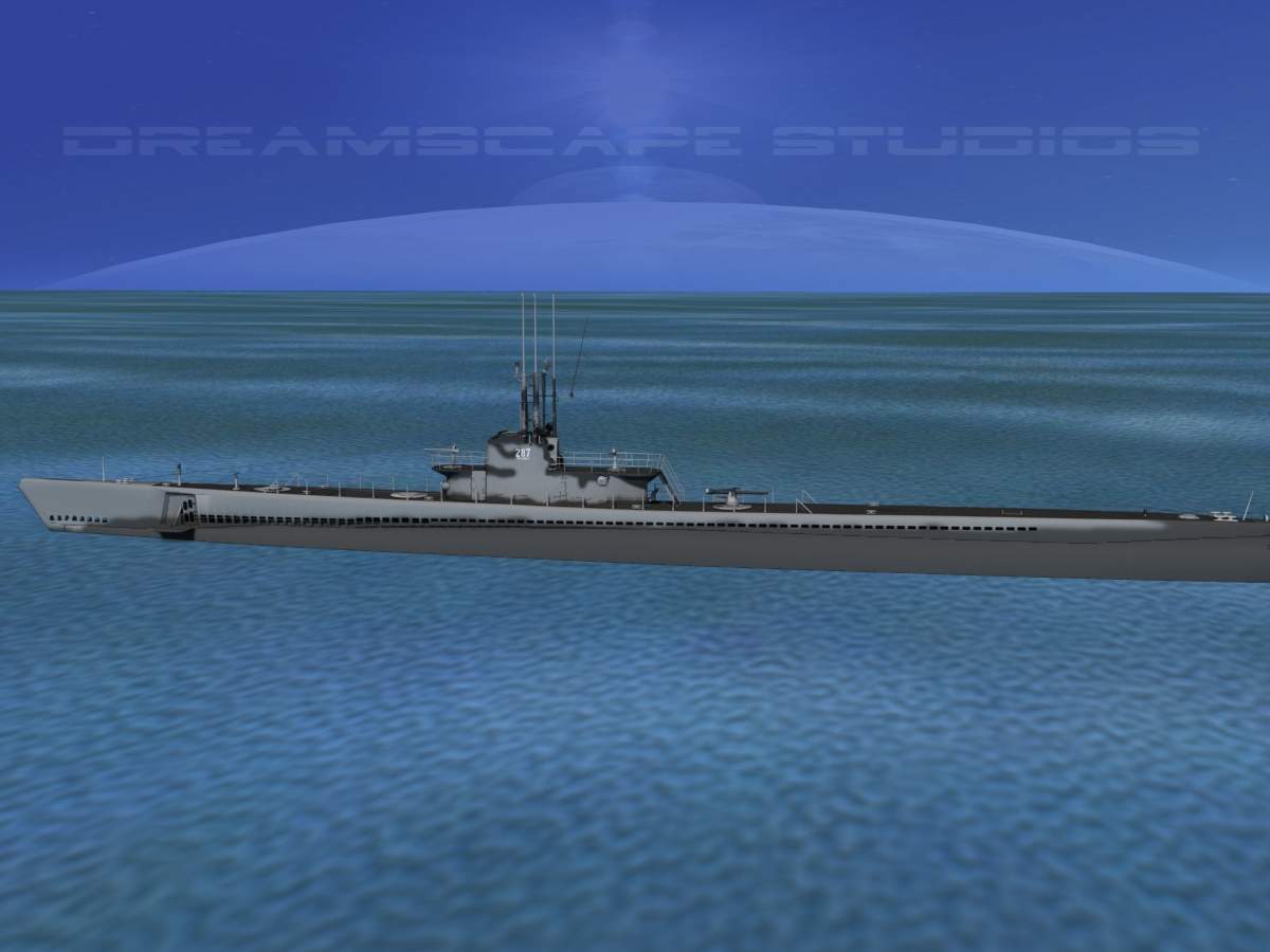 Balao Class Submarine SS287 USS Bonefin - 3D Model by Dreamscape Studios
