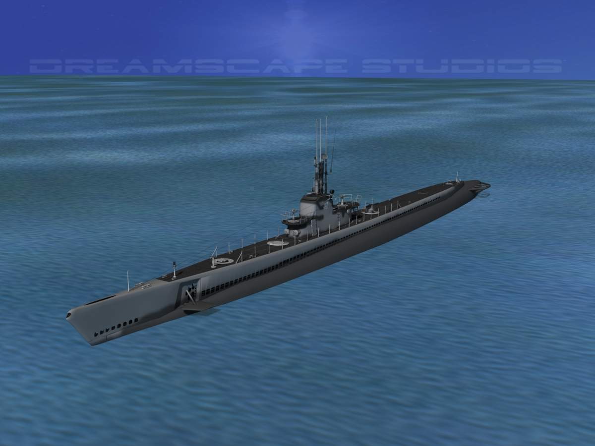 Balao Class Submarine SS287 USS Bonefin - 3D Model by Dreamscape Studios