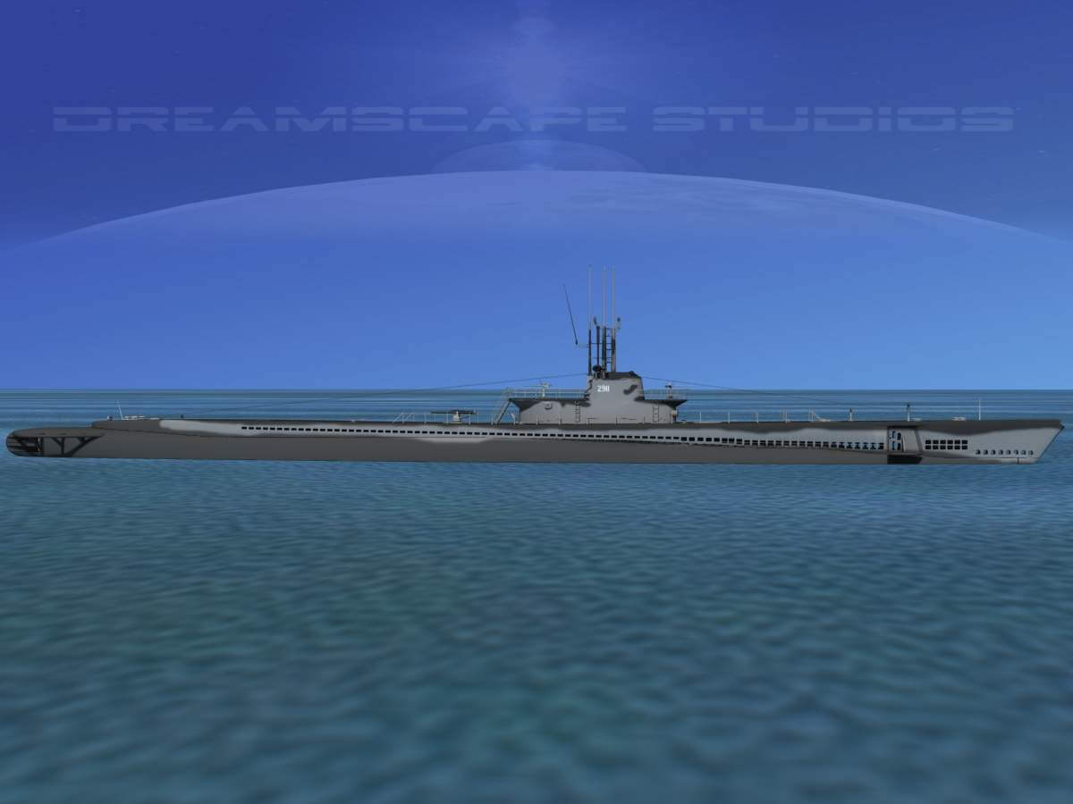 Balao Class Submarine SS290 USS Cisco - 3D Model by Dreamscape Studios