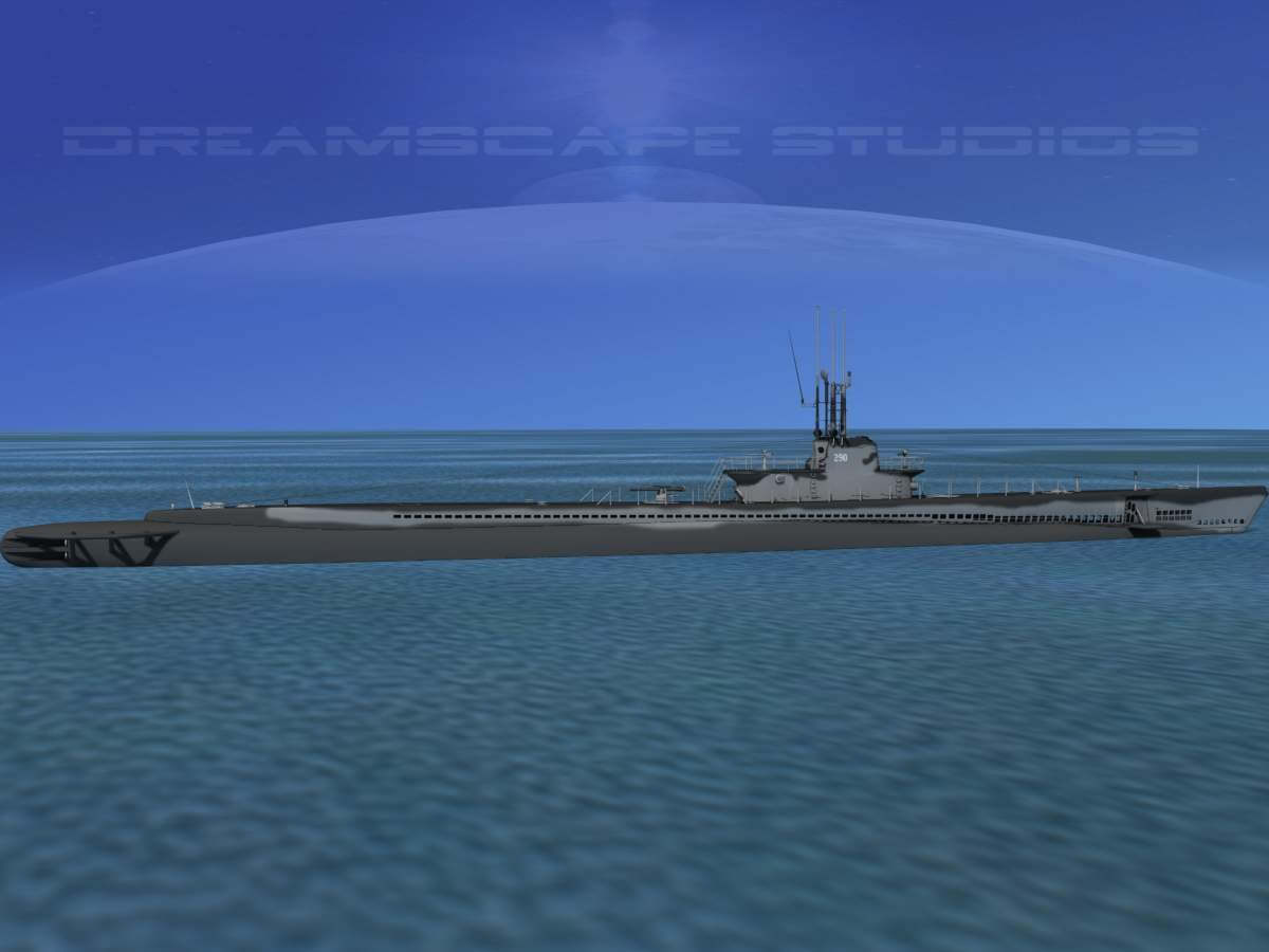Balao Class Submarine SS290 USS Cisco - 3D Model by Dreamscape Studios
