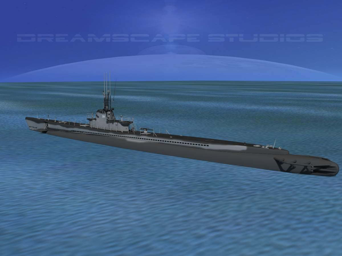 Balao Class Submarine SS290 USS Cisco - 3D Model by Dreamscape Studios