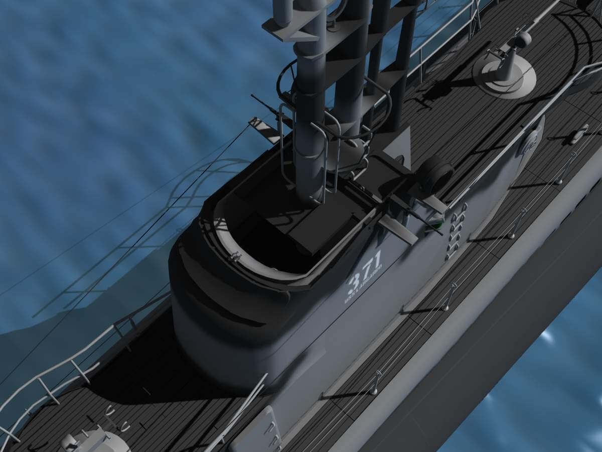 Balao Class Submarine SS290 USS Cisco - 3D Model by Dreamscape Studios