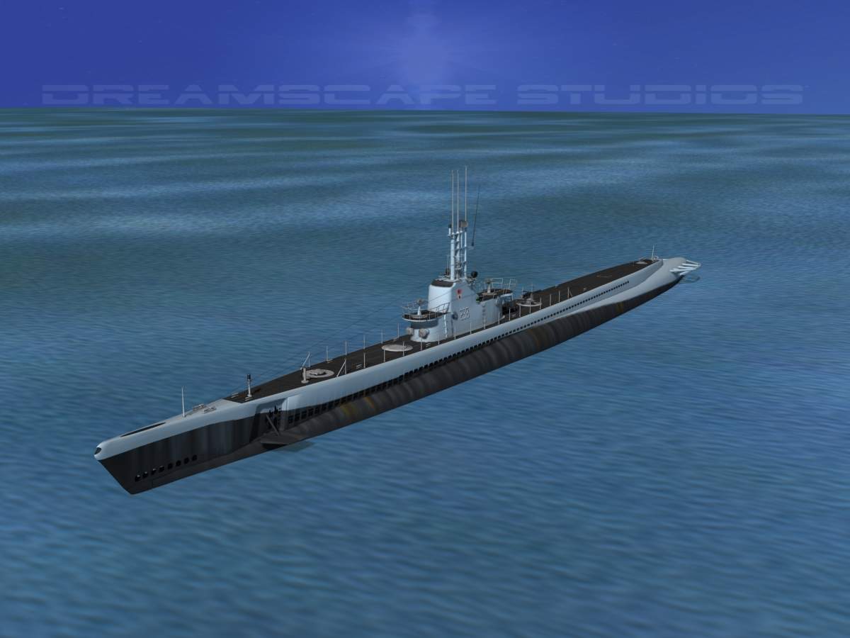 Balao Class Submarine SS298 USS Lionfish - 3D Model by Dreamscape Studios