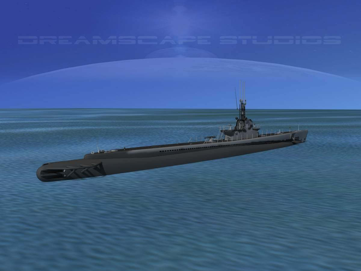 Balao Class Submarine SS311 USS Archerfish - 3D Model by Dreamscape Studios