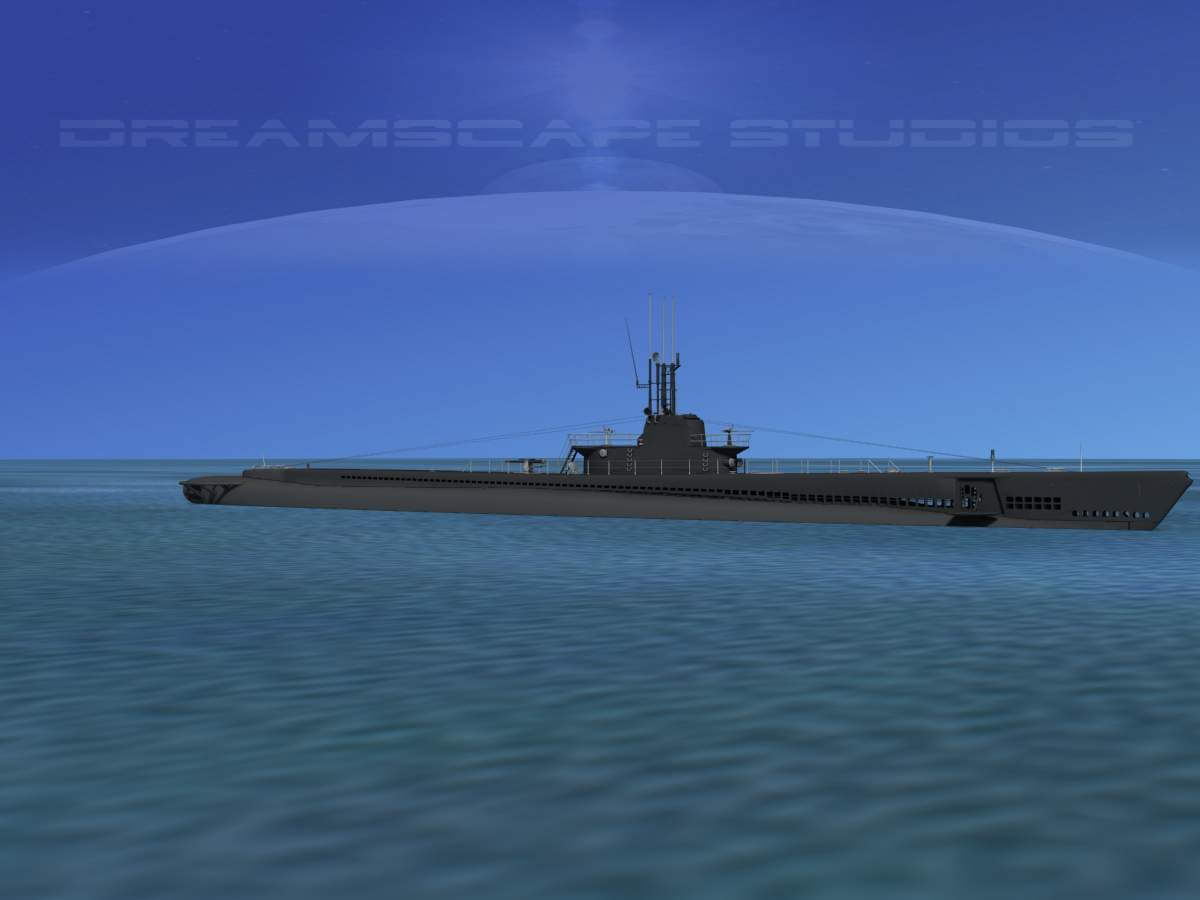 Balao Class Submarine SS347 USS Cubera - 3D Model by Dreamscape Studios