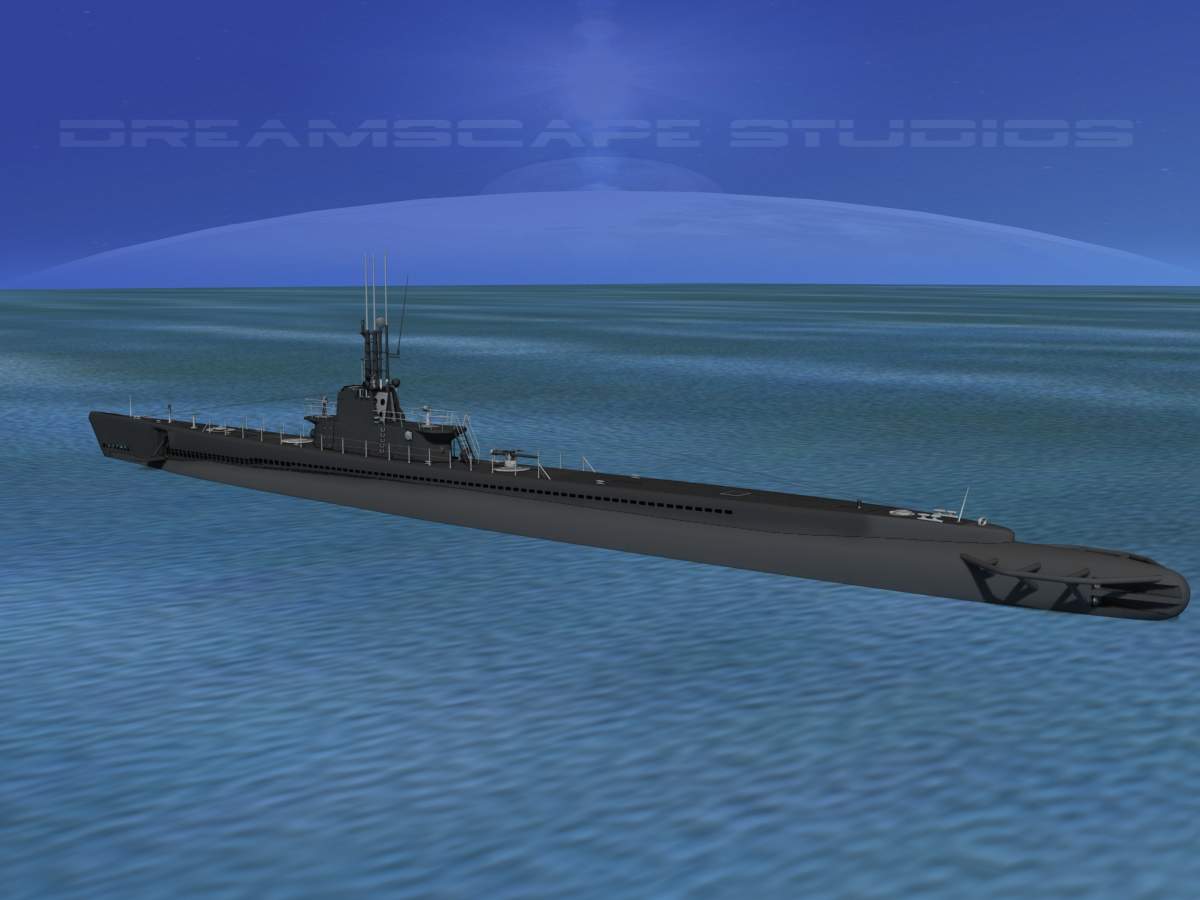 Balao Class Submarine SS347 USS Cubera - 3D Model by Dreamscape Studios