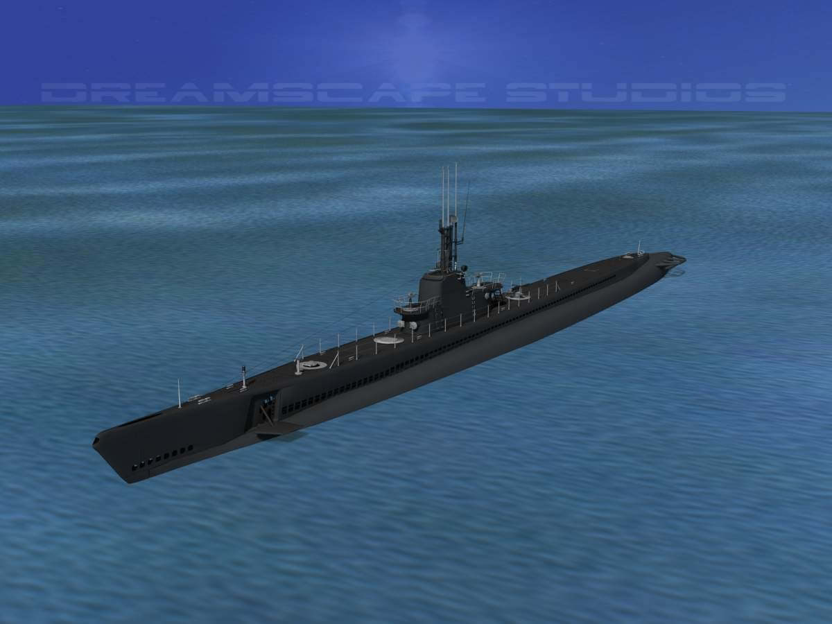 Balao Class Submarine SS347 USS Cubera - 3D Model by Dreamscape Studios