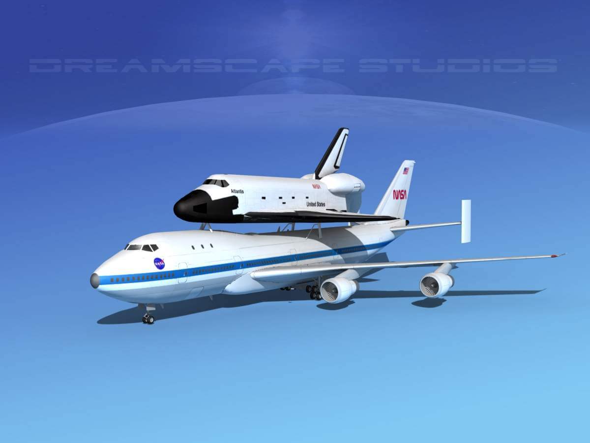 Basic Shuttle Atlantis Transport 747 1-2 3D Model by Dreamscape Studios