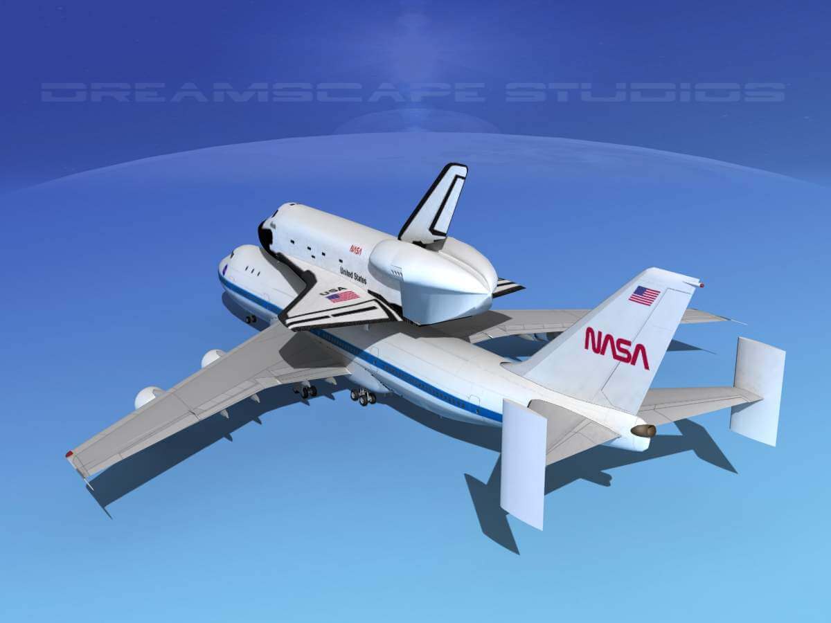 Basic Shuttle Atlantis Transport 747 1-2 3D Model by Dreamscape Studios