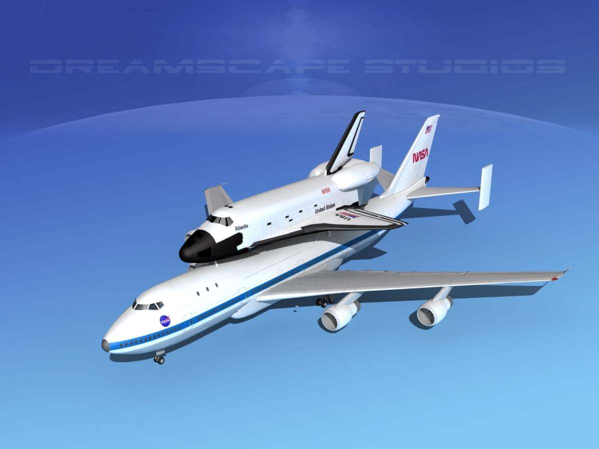 Basic Shuttle Atlantis Transport 747 1-2 3D Model by Dreamscape Studios