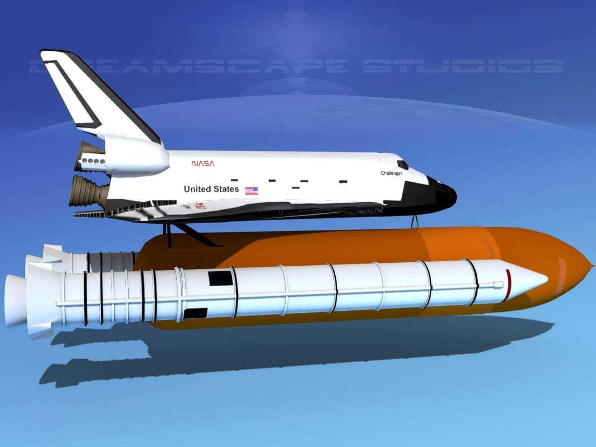 Basic Shuttle Challenger Launch 1-4 3D Model by Dreamscape Studios