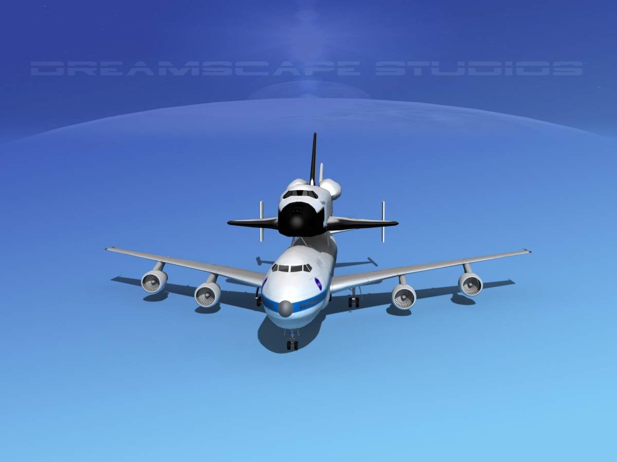 Basic Shuttle Challenger Transport 747 1-2 3D Model by Dreamscape Studios