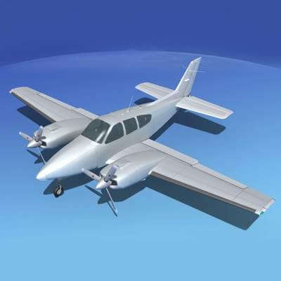 Beechcraft B55 Barron V00 - 3D Model by Dreamscape Studios