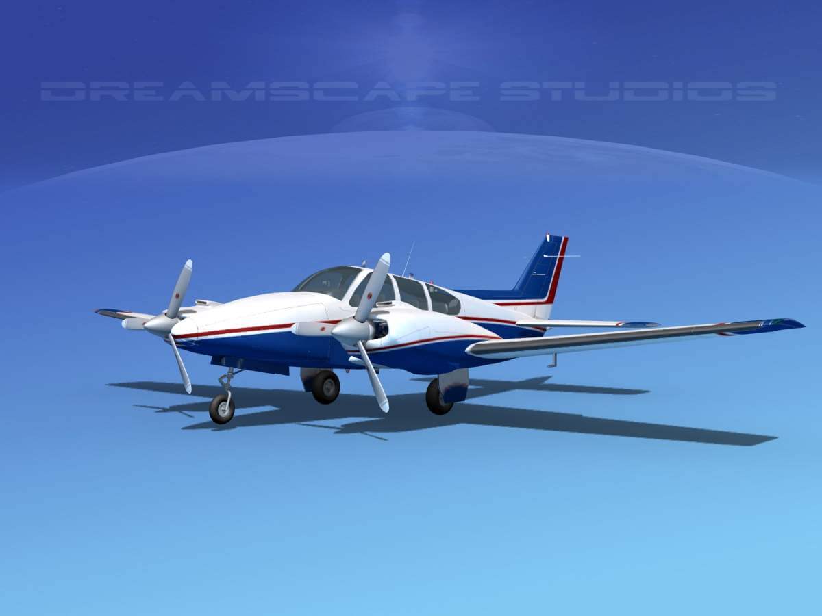 Beechcraft B55 Barron V03 - 3D Model by Dreamscape Studios