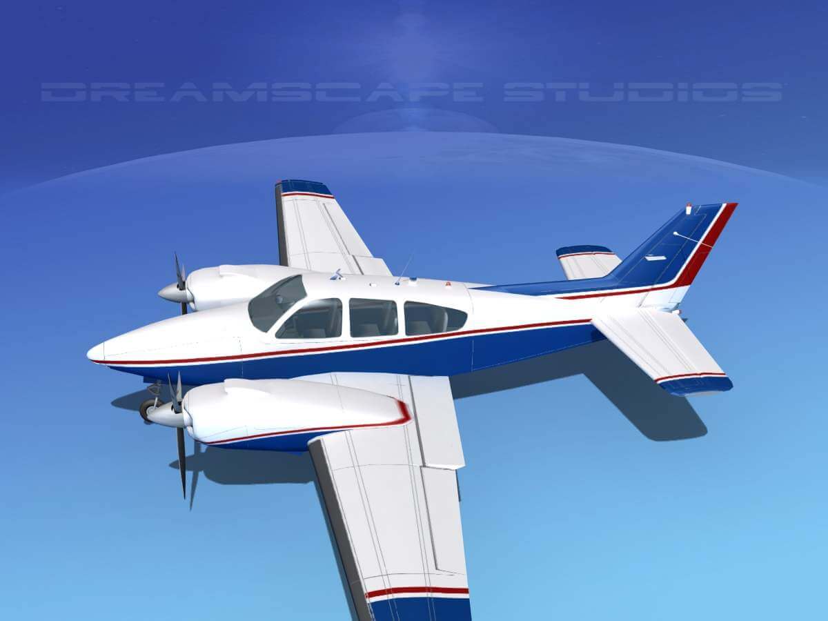 Beechcraft B55 Barron V03 - 3D Model by Dreamscape Studios