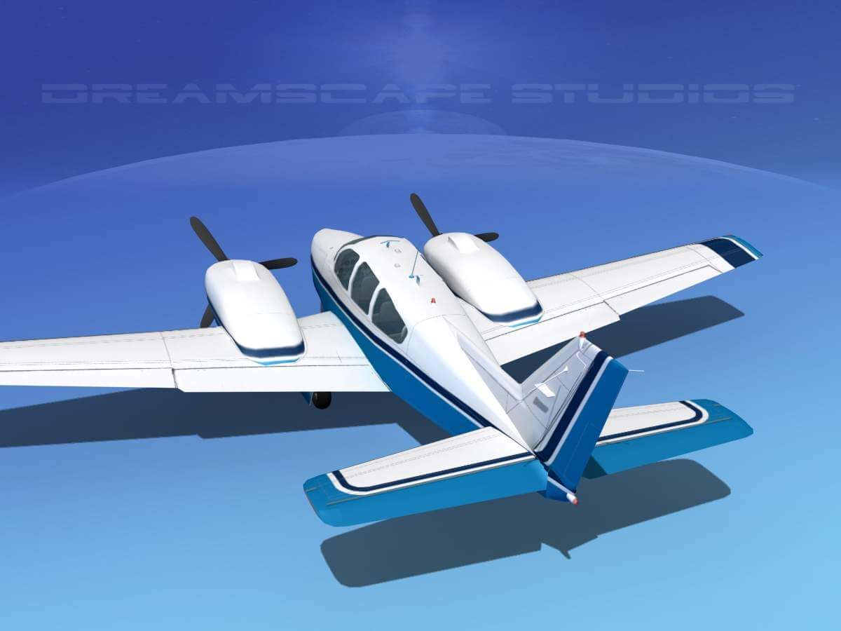 Beechcraft B55 Barron V06 - 3D Model by Dreamscape Studios