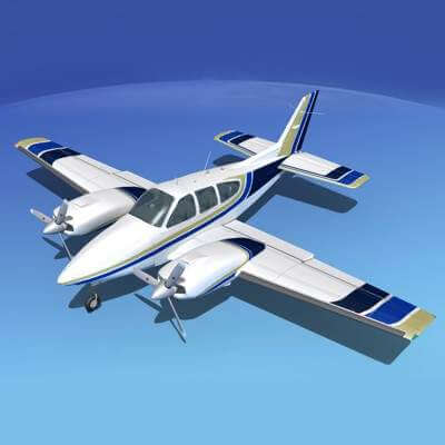 Beechcraft B55 Barron V11 - 3D Model by Dreamscape Studios