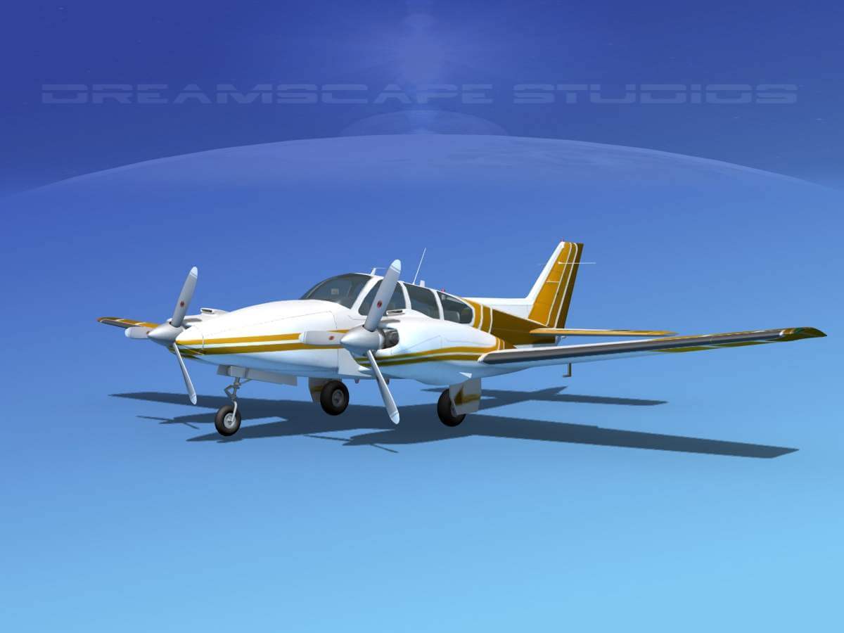 Beechcraft B55 Barron V14 - 3D Model by Dreamscape Studios