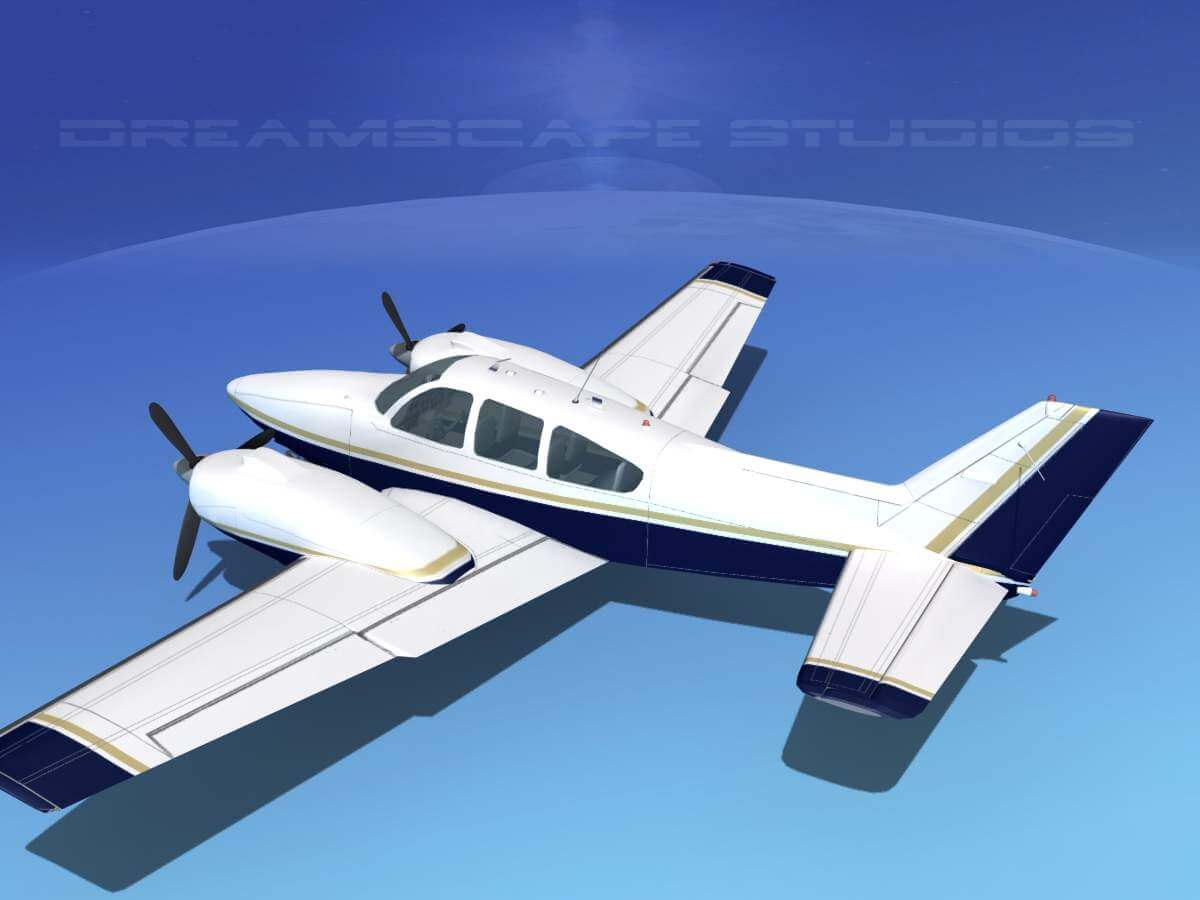Beechcraft B55 Barron V20 - 3D Model by Dreamscape Studios