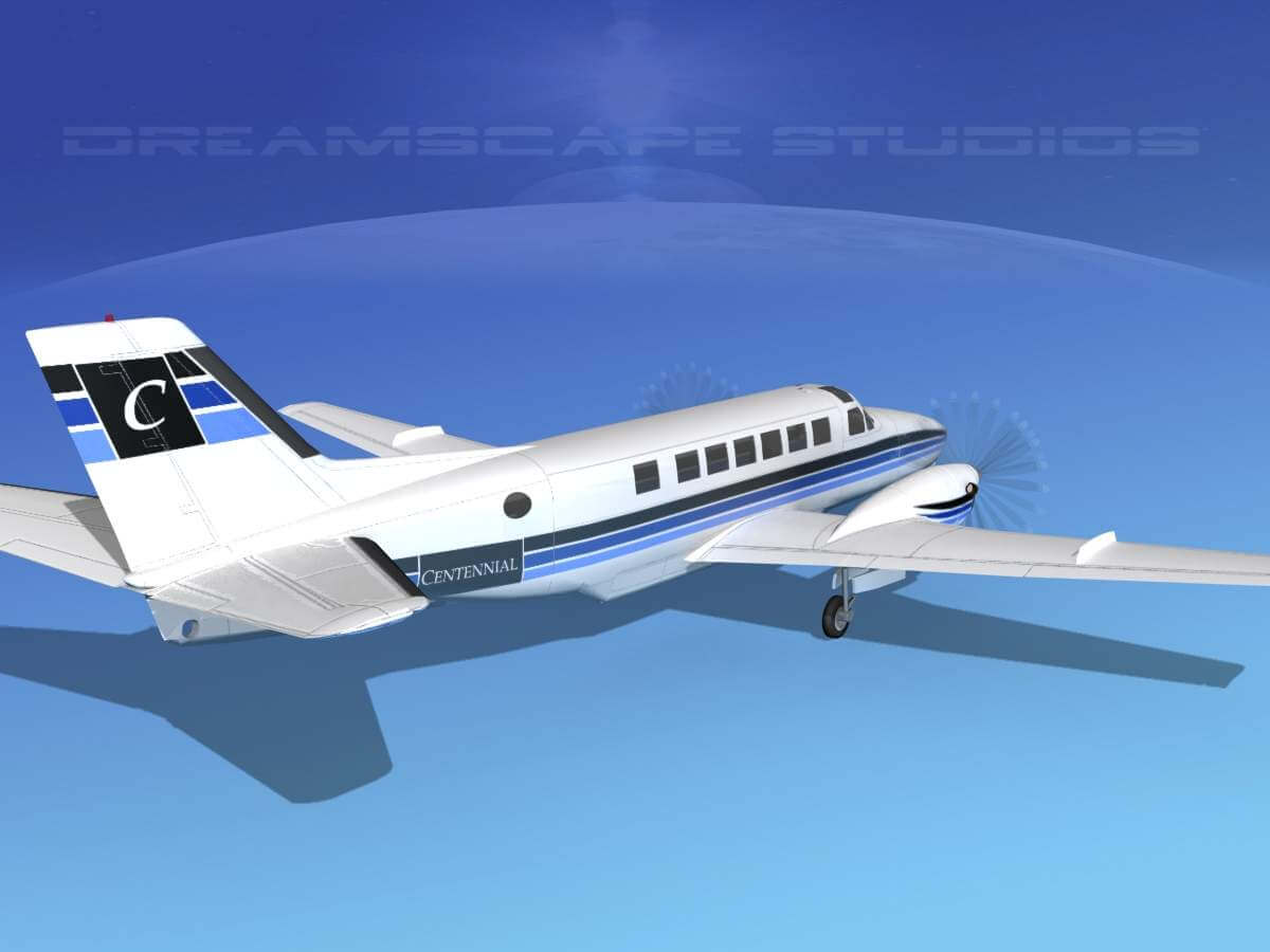 Beechcraft B99 Centennial Airlines - 3D Model by Dreamscape Studios