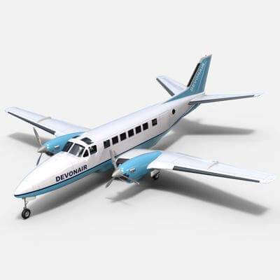 Beechcraft B99 Devonair - 3D Model by Dreamscape Studios