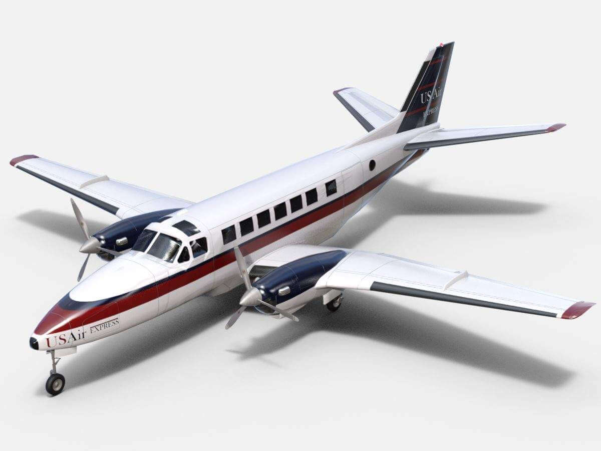 Beechcraft B99 US Air Express - 3D Model by Dreamscape Studios
