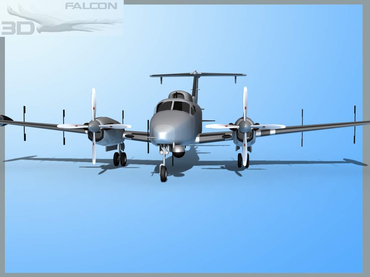 Beechcraft RC-12P Huron Guardrail 3D Model by Dreamscape Studios