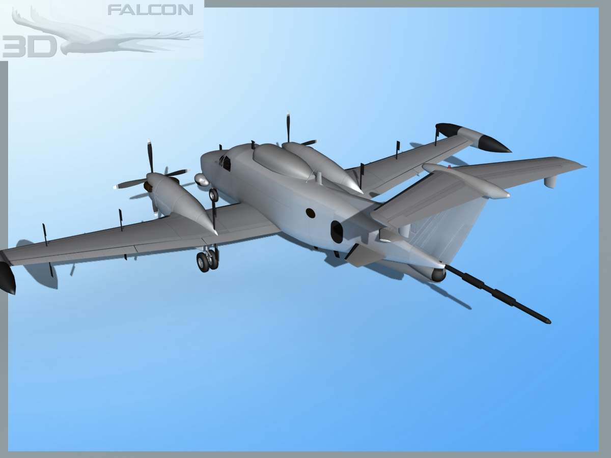 Beechcraft RC-12P Huron Guardrail 3D Model by Dreamscape Studios